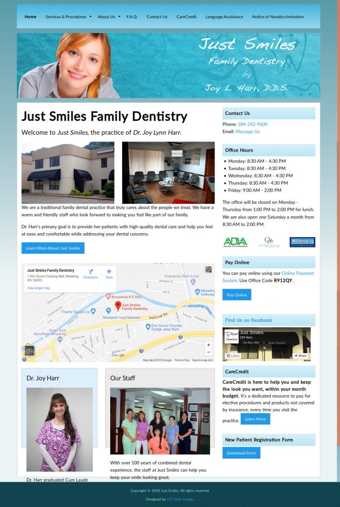 Just Smiles Family Dentistry | 10T Web Design
